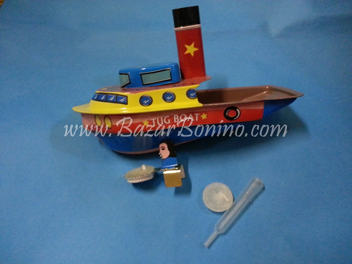 TB0060 - Barchetta Latta Rimorchiatore Pop Pop "Tug Boat" | BazarBonino